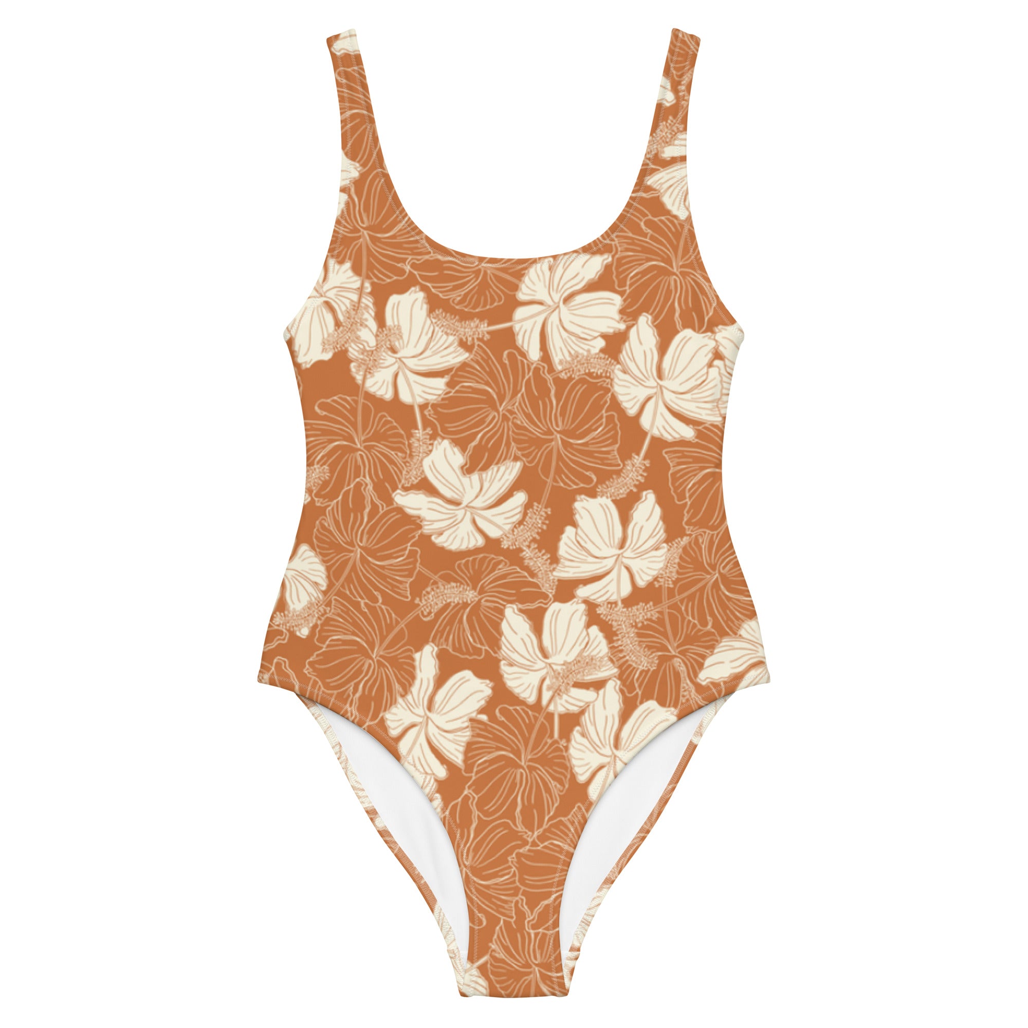 Orange Hibiscus One-Piece Swimsuit – Solshine and Co